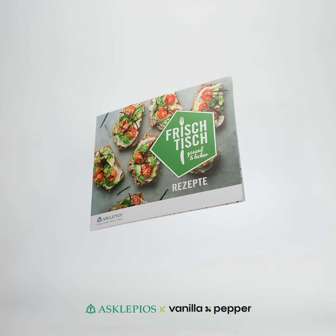 Referenz: Nachhaltiges Rezeptbuch als Sonderanfertigung x Asklepios Kl ...