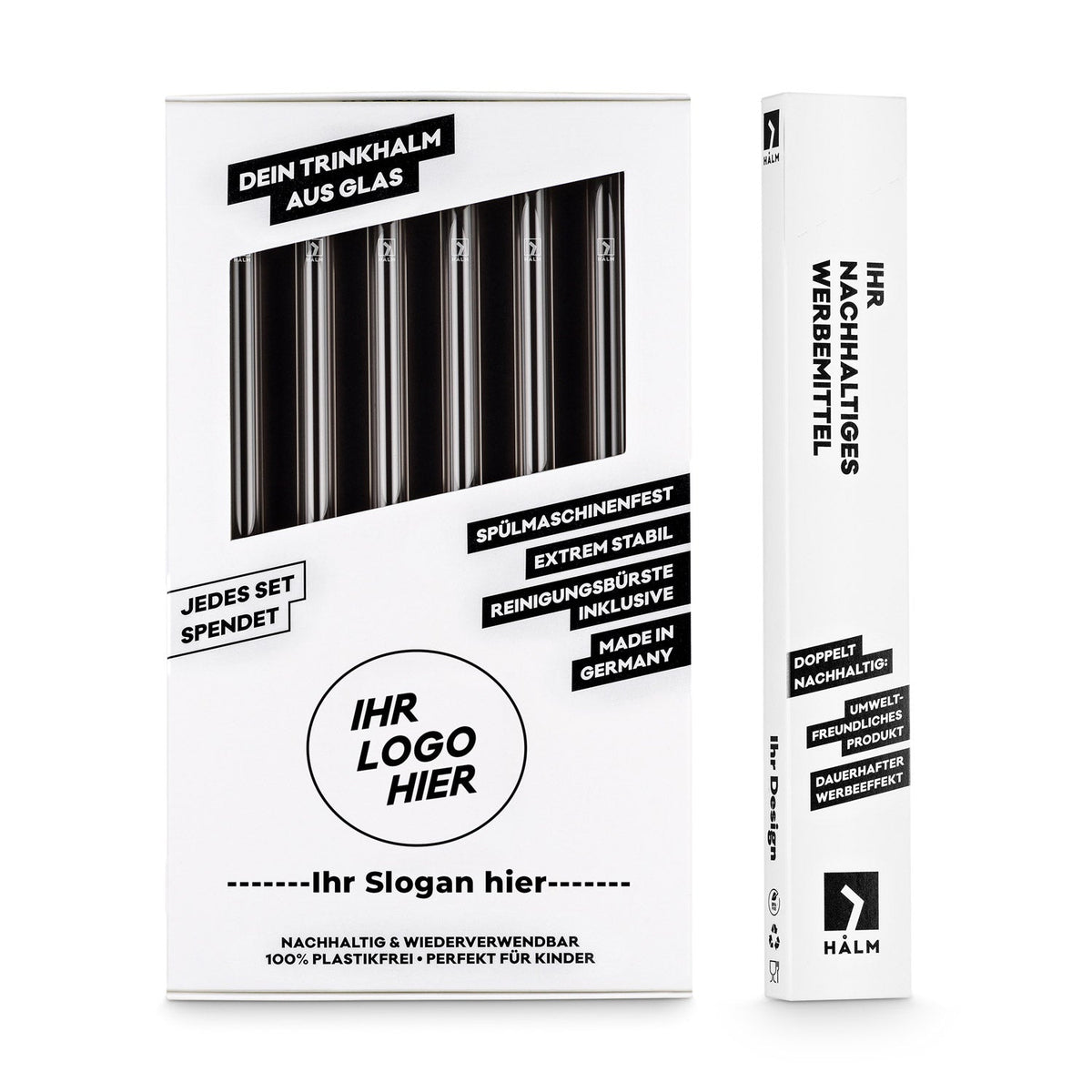 6er Set Glas Strohhalme inkl. plastikfreier Reinigungsbürste – VANILLA ...